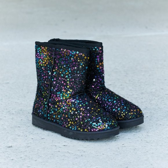 Forever Link | Shoes | Forever Link Multicolored Sequin Snow Boots ...
